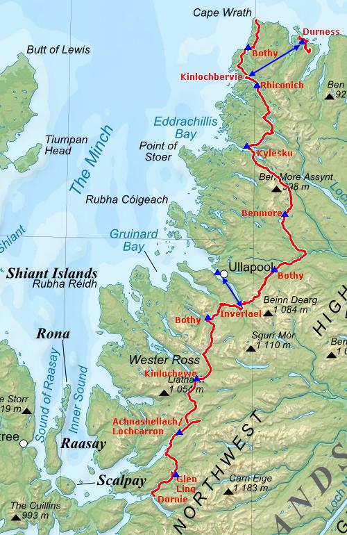 Karte Cape Wrath Trail 2009 - Fotogalerie - Fotos aus den Bereichen ...